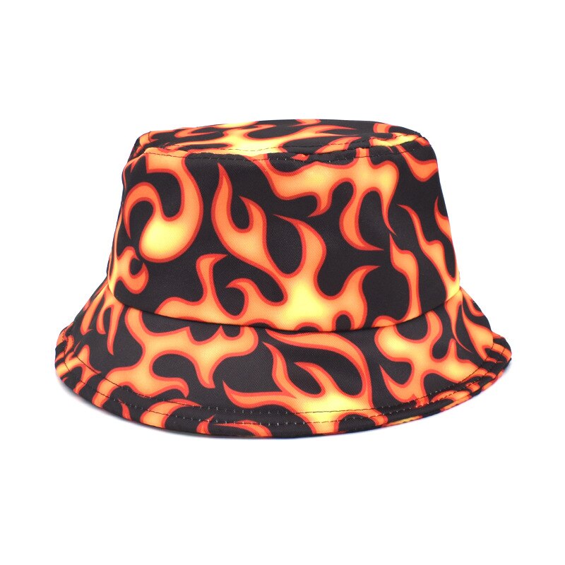 Harajuku Bucket Hat Fire Tie Dye Fire Cloud Print ... – Vicedeal