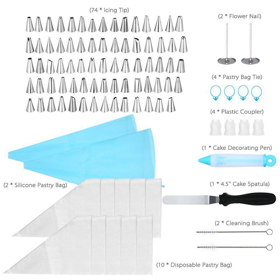 100Pcs Cake Decorating Tools Supplies Kit Frosting... – Vicedeal