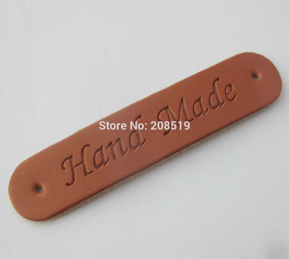L0002 50pcs Oval shape hand made PU leather Labels... – Grandado