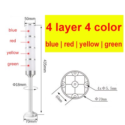 Multi-layer Indicator Light with Buzzer DC 24V Alu... – Grandado