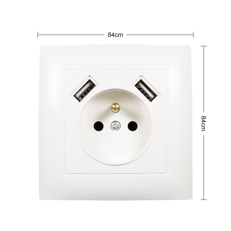 USB Wall French Socket Double USB Port Ground 5V 2... – Grandado