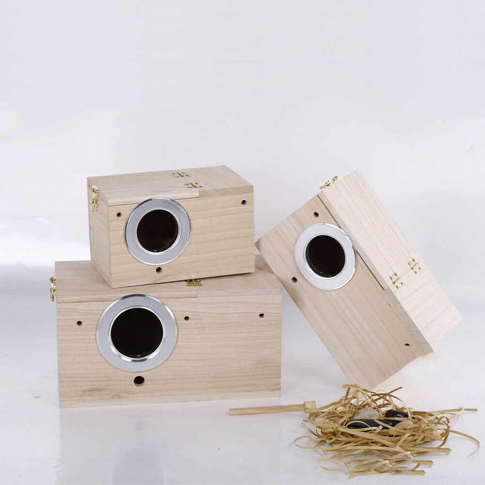 Wood Bird Breeding Box Bird House Nest Parrot Bree... – Grandado