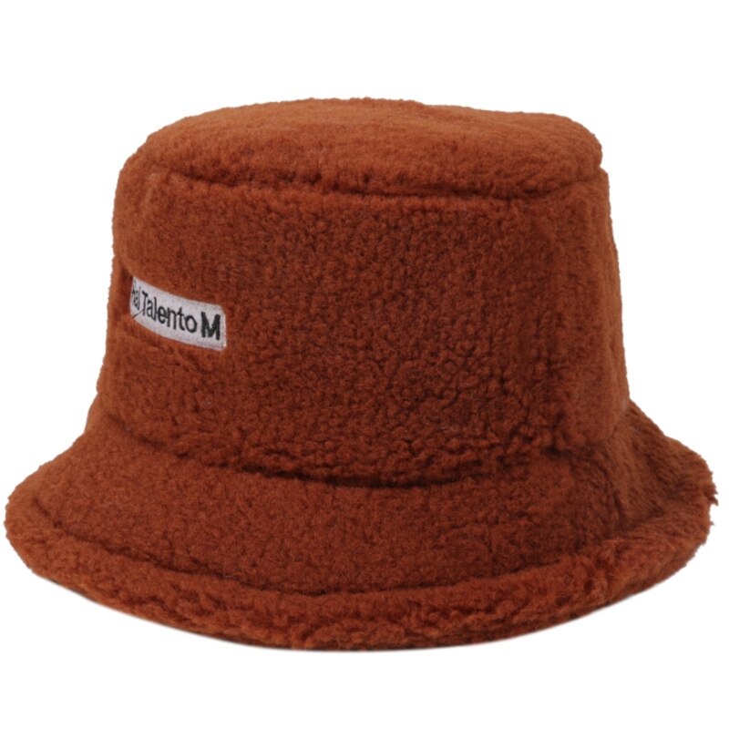 Women Winter Faux Fleece Bucket Hat Letters Label ... – Grandado