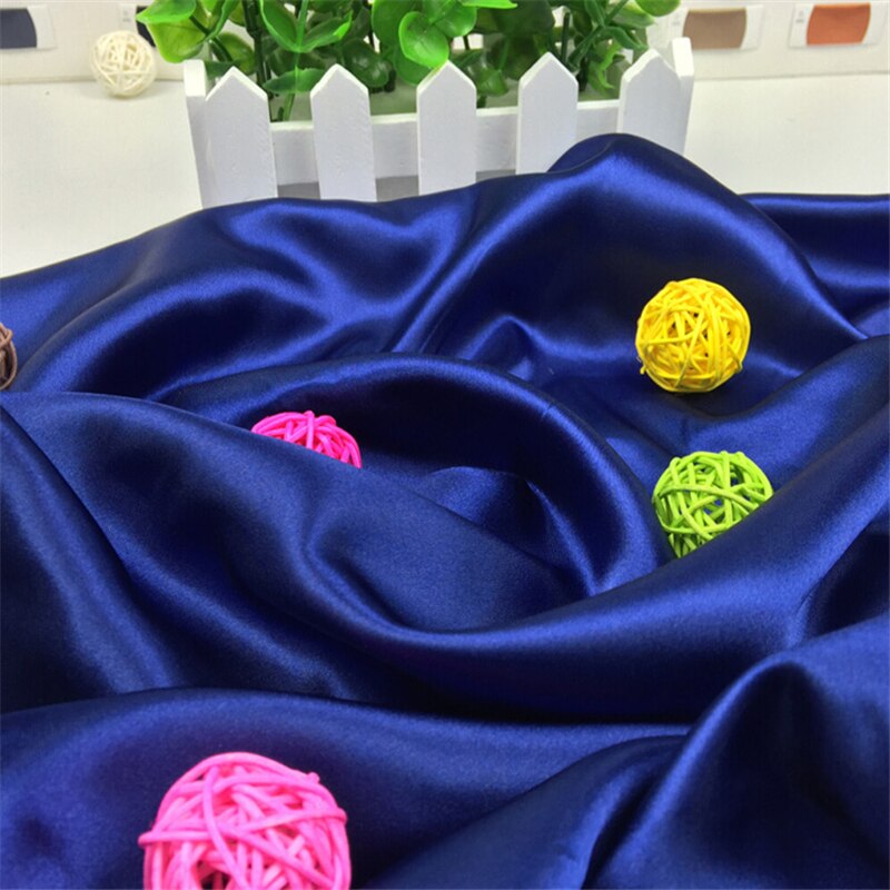 150cm Width 100% Polyester Navy Blue Satin Fabric ... – Grandado