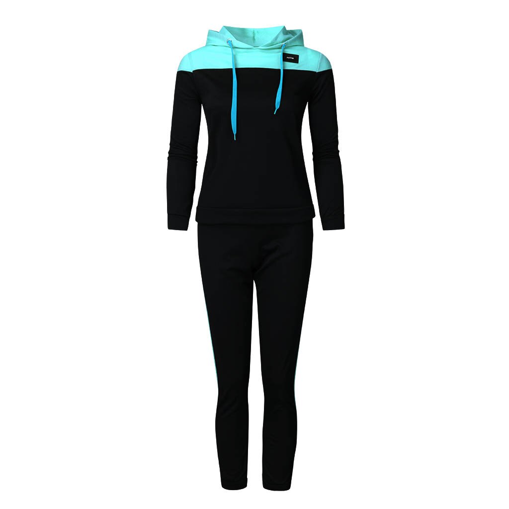 Women Sport Suit Tracksuit Solid Color Hooded Swea... – Grandado