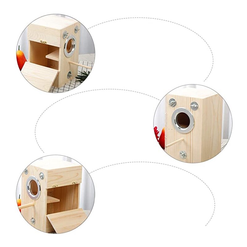 Houten Vogel Fokken Doos Vogel Huis Nest Papegaai ... – Vicedeal