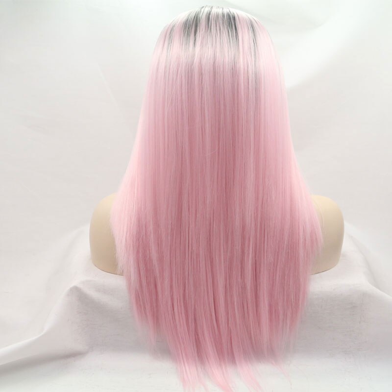 Bombshell Black Ombre Pink Straight Synthetic Hair... – Vicedeal