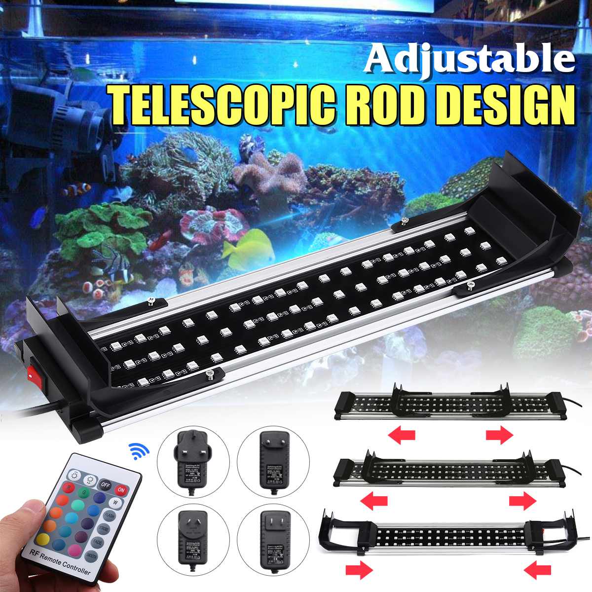 AC 110-240V 28cm Hood LED Dimmable RGB Aquarium Fi... – Vicedeal