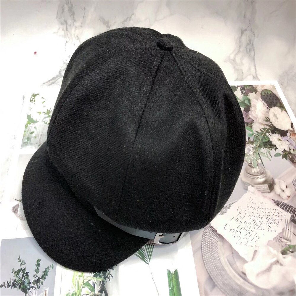 Women Solid Twill Baker Boy Hat with Belt Ladies G... – Grandado