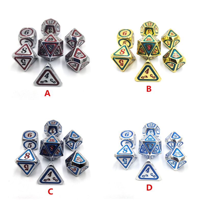 Neue Metall Würfel 7 teile/satz RPG Würfel D & D B... – Vicedeal