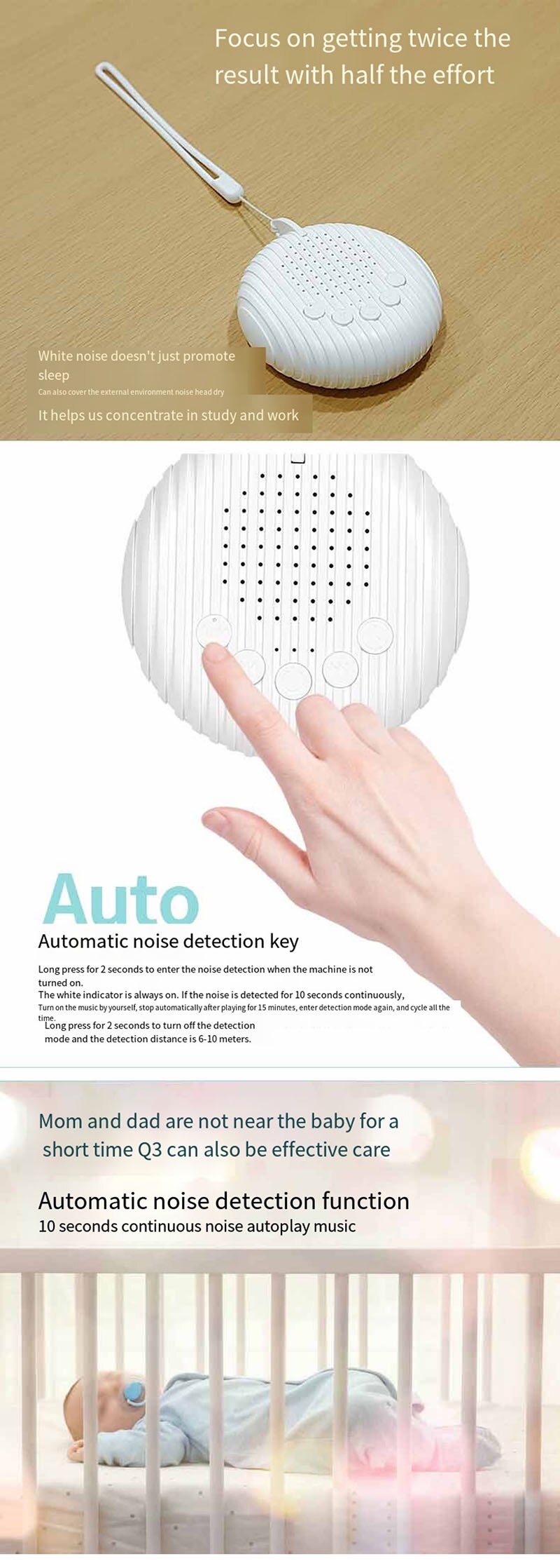 Witte Ruis Machine Baby Sleep Sound Machine Met 10... – Grandado
