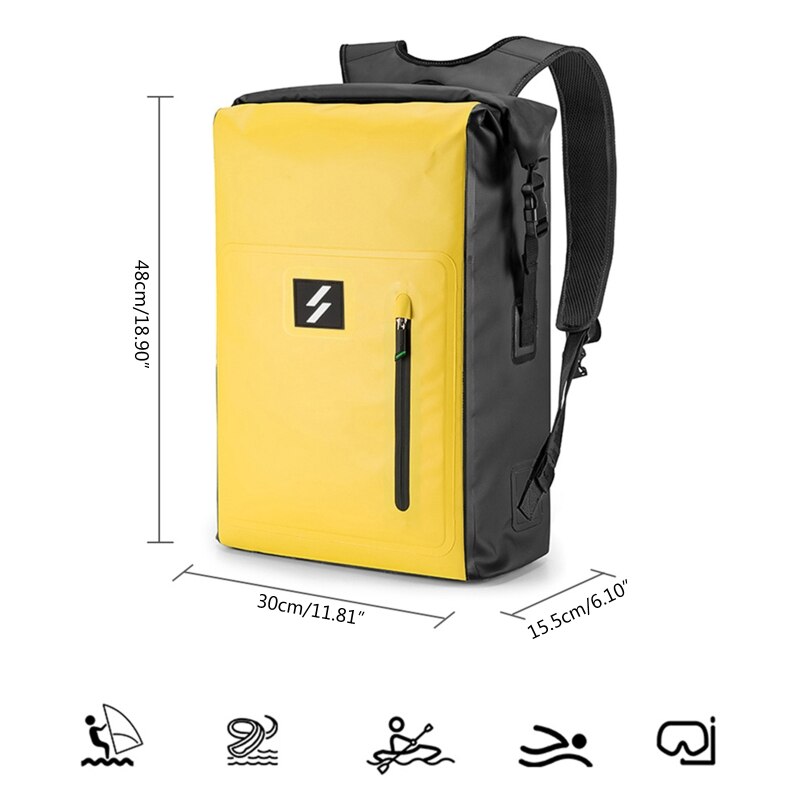 25L Large Capacity PVC Backpack Roll Top Waterproo... – Vicedeal