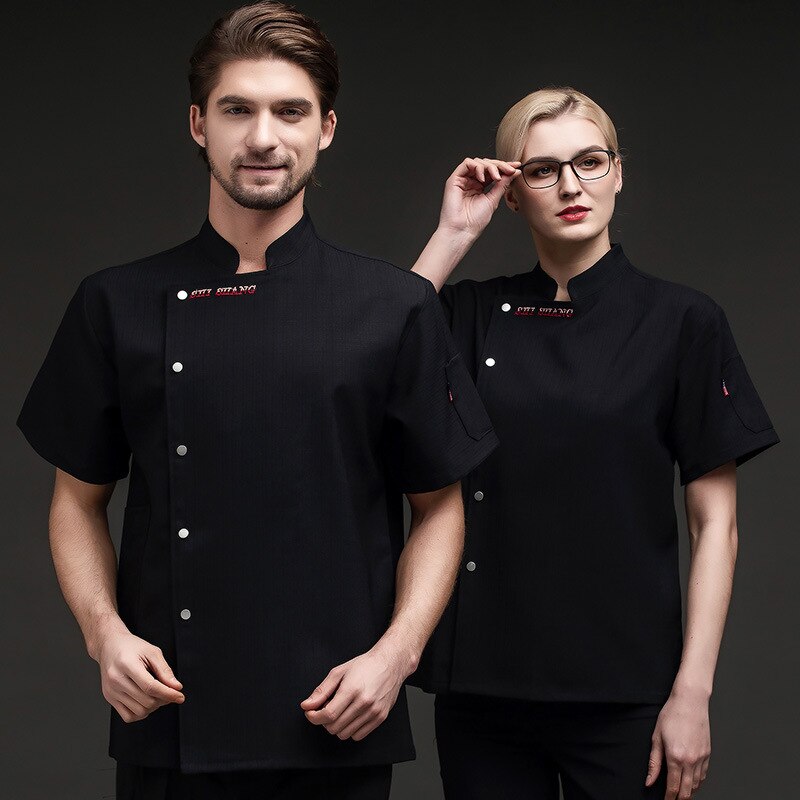 Chef Clothes Summer Chef Jacket Solid Color Cookin... – Grandado