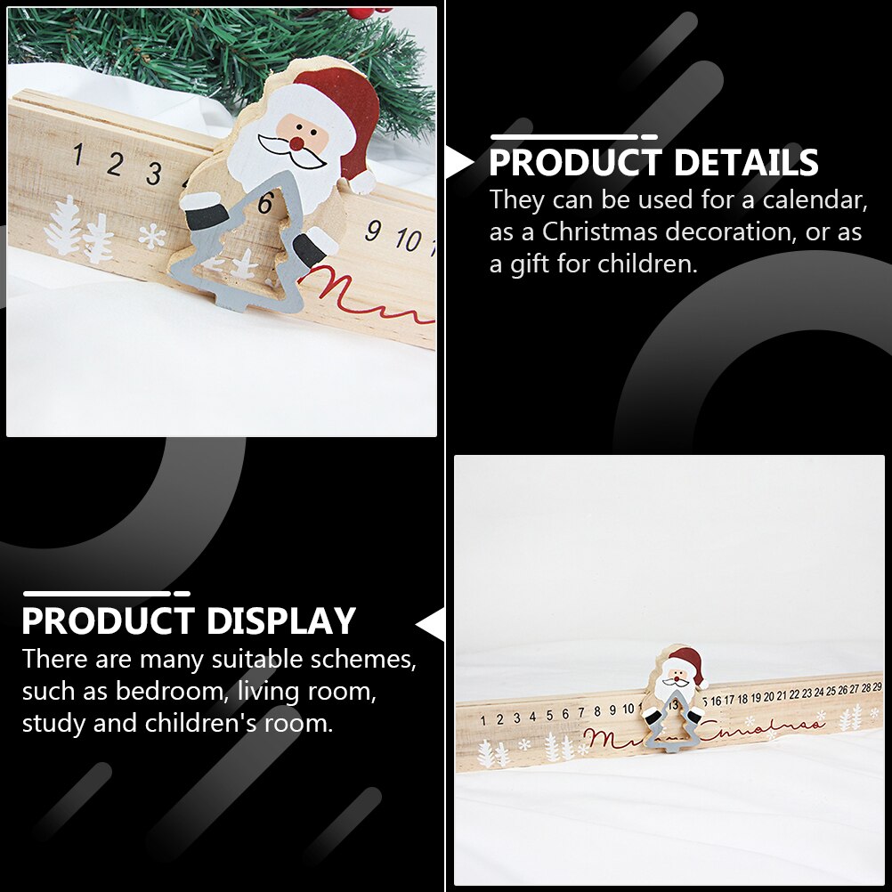 2pcs Christmas Wooden Calendars Countdown Calendar... – Grandado