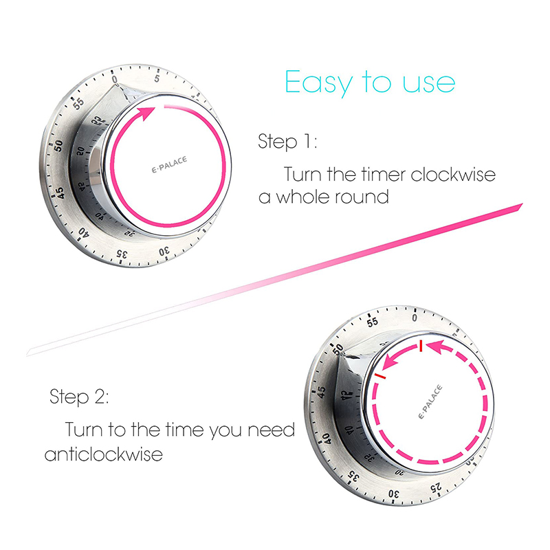 Stainless Steel Kitchen Timer with Magnetic Base M... – Grandado