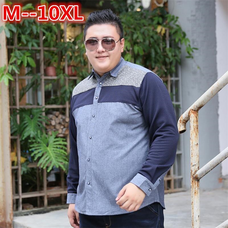 10XL 8XL 6XL Casual Shirts Men Long Sleeve plaid s... – Grandado