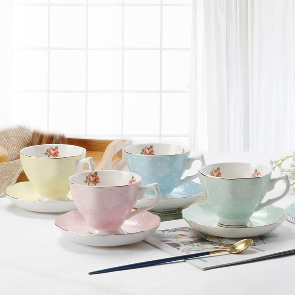 European Bone China Coffee Cups and Saucers Tablew... – Grandado