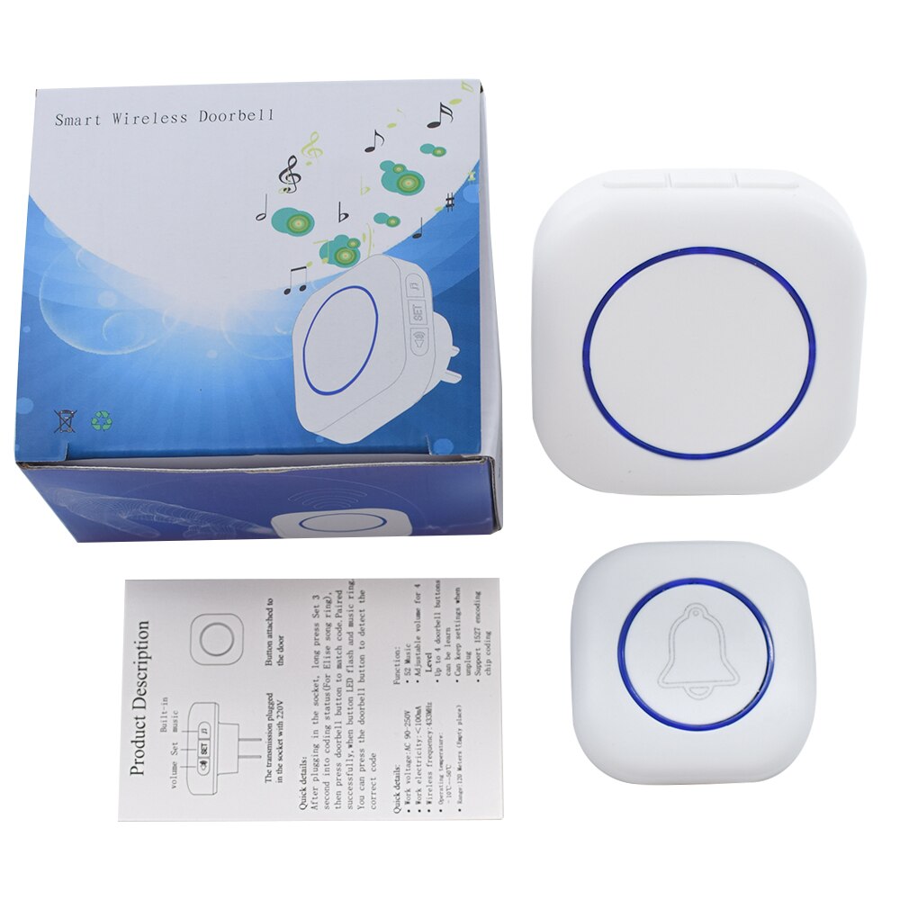 Home Security Welkom Draadloze Deurbel Smart Klokk... – Grandado