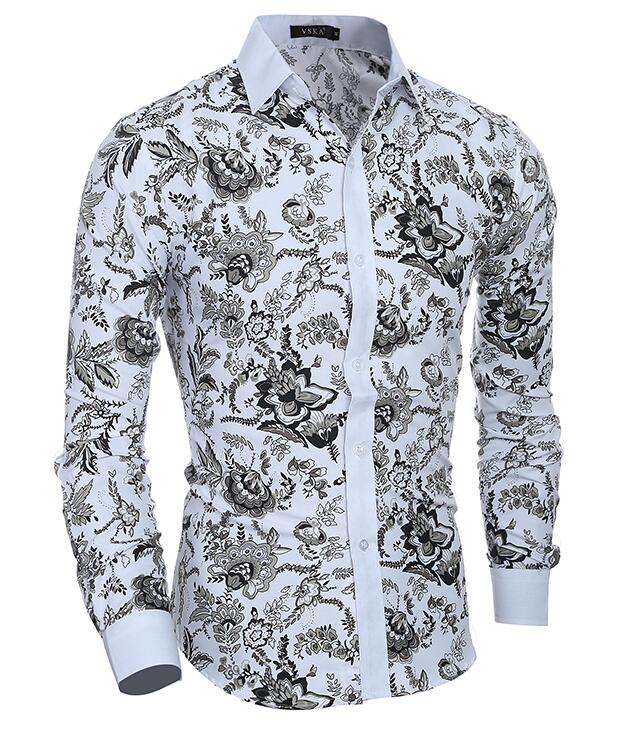 Men Printing Shirts Casual Slim Fit Camisas Dress ... – Grandado