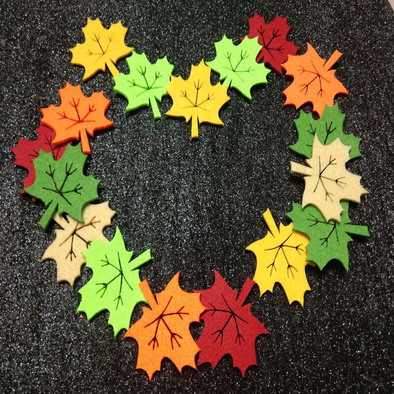 40pcs 6 Candy Colors Maple Leaf Felt DIY Decorativ... – Grandado