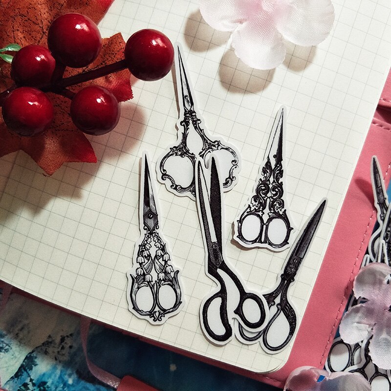 32Pcs Vintage Scissors Stickers DIY Scrapbooking A... – Grandado