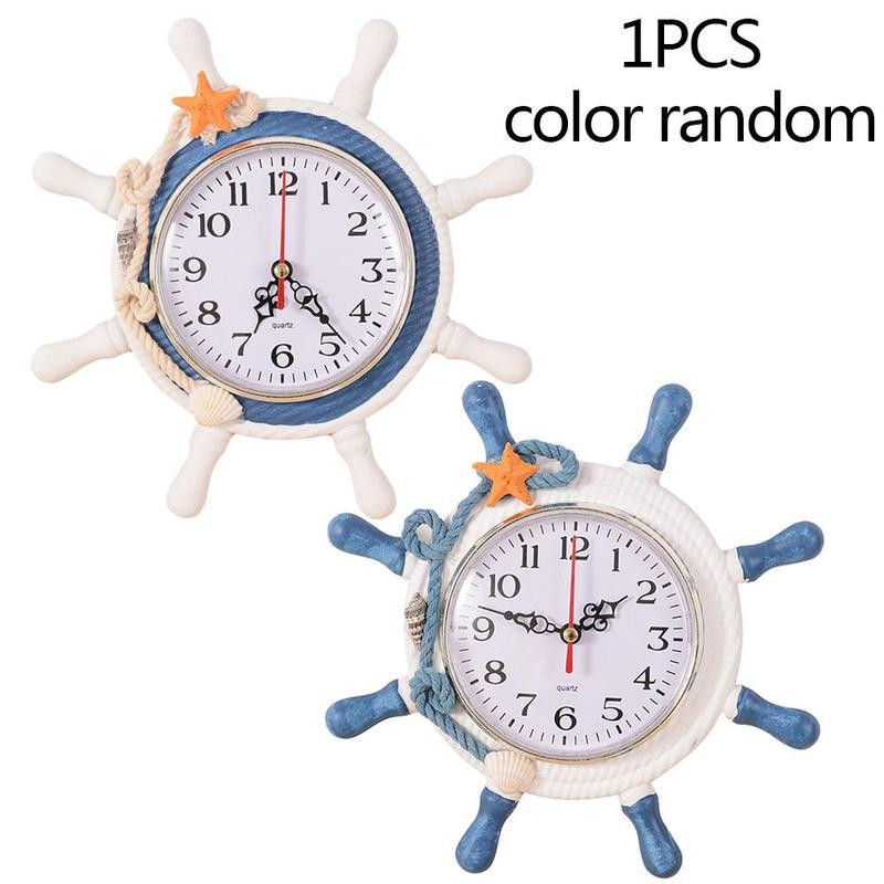 1pc Well Shape Clock Beach Sea Theme Wheel Rudder ... – Grandado