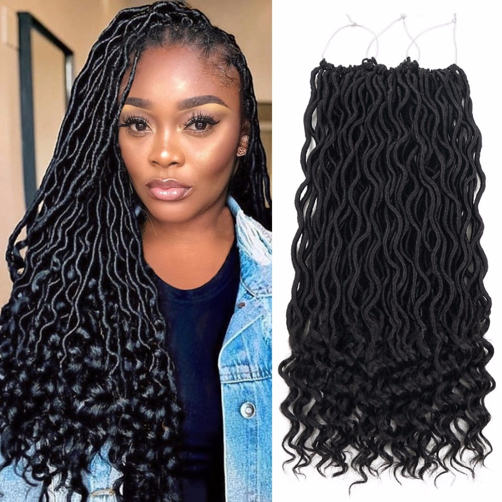 Curly Goddess Faux Locs Crochet Hair Extensions Cr... – Grandado