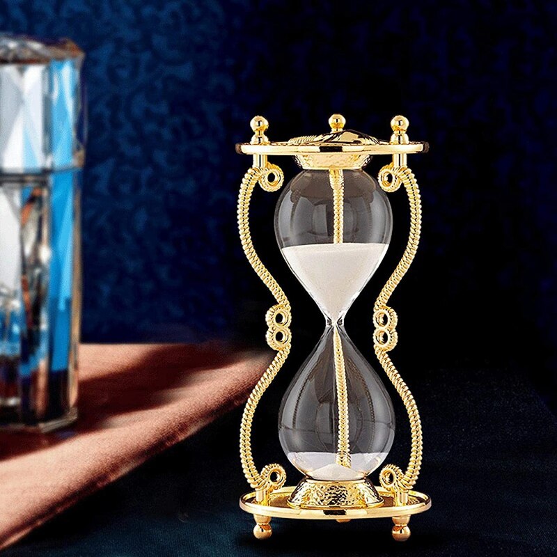 Hourglass Timer, 15 Minutes, Gold Colored, Embosse... – Grandado