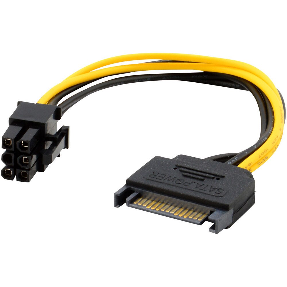 15pin SATA Power to 6pin PCIe PCI-e PCI Express Ad... – Vicedeal