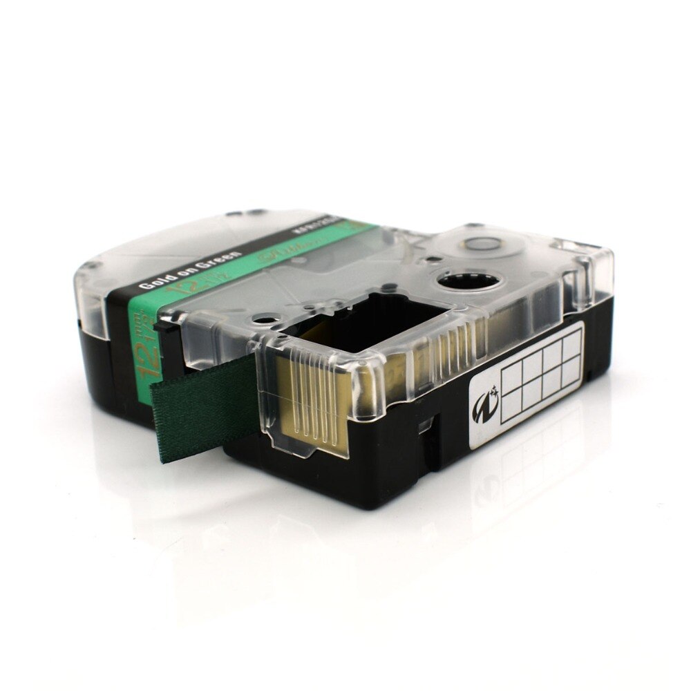 Satin Ribbon 12mm gold on green label tape SFR12GZ... – Grandado