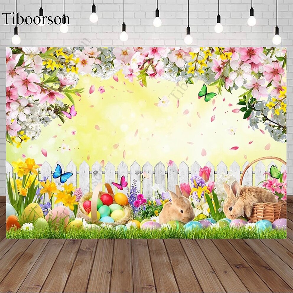 Spring Easter Photography Backdrop Bunny Meadow De... – Vicedeal