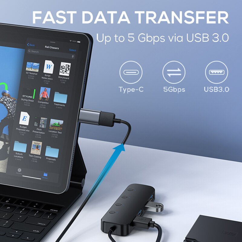 Schitec USB 3.0 HUB Ultra-thin 4-port High Speed I... – Grandado