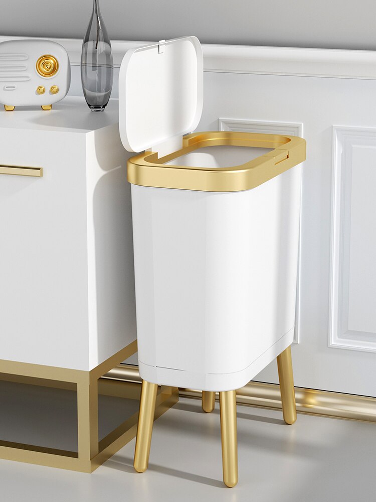 Mode Afvalbakken Grote Capaciteit Gouden Luxe Prul... – Grandado