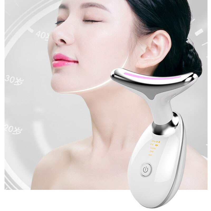 3 Colors Led Facial Neck Massager Led Photon Thera... – Grandado