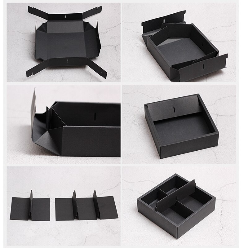 5PCS Box Wedding Candy Black Kraft Paper Box With ... – Grandado