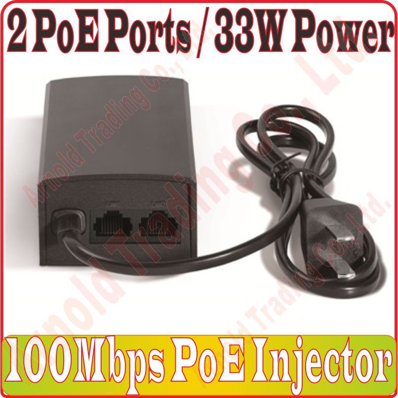 2 PoE Port 33W 100Mbps PoE Injector 2 CH PoE Switc... – Grandado