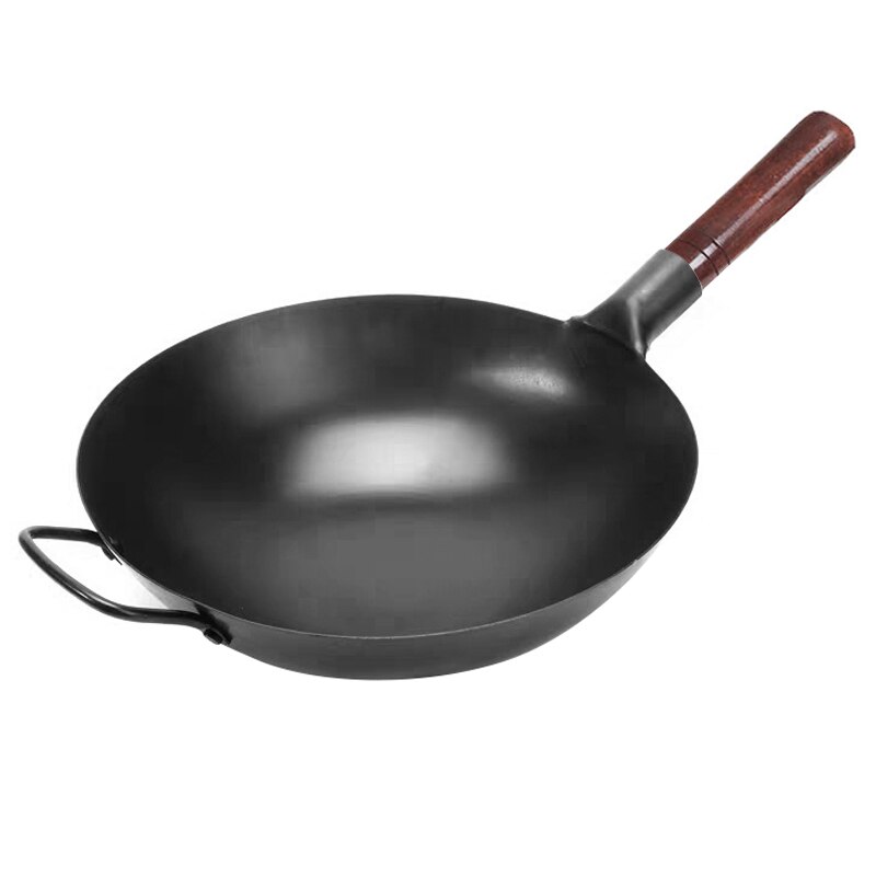 Chinese Handmade Traditional Iron Wok,Wooden Handl... – Grandado