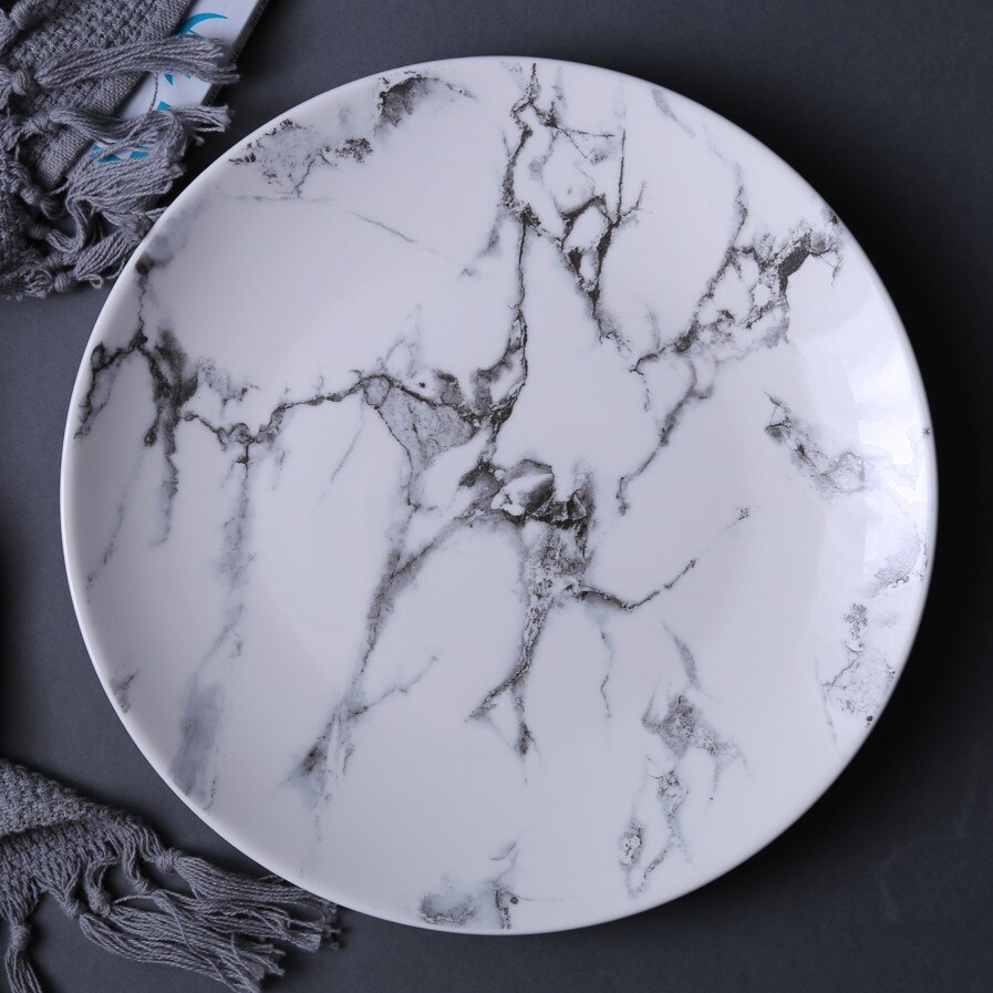 Assiette en marbre italien nordique en céramique, ... – Grandado
