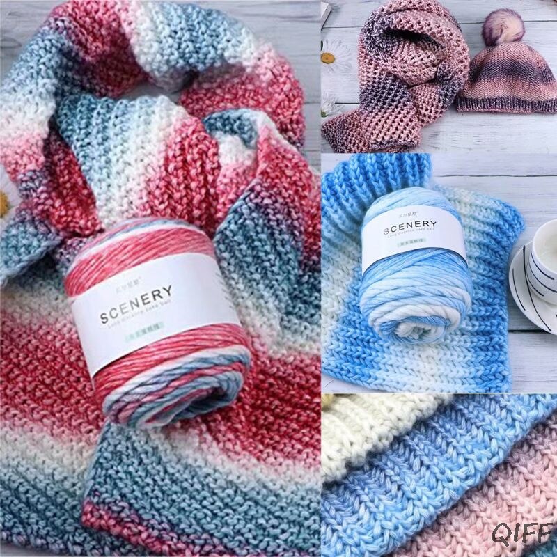 100g Hand Knitting Cake Yarn Gradient Ombre Colorf... – Grandado