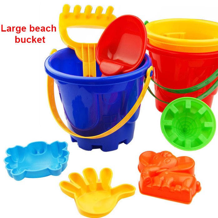 Large Beach Bucket 7-piece Set With Tools Shovel A... – Grandado
