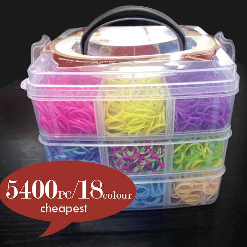 5400pcs DIY Toys Rubber Loom Bands Kit Kids DIY Br... – Vicedeal