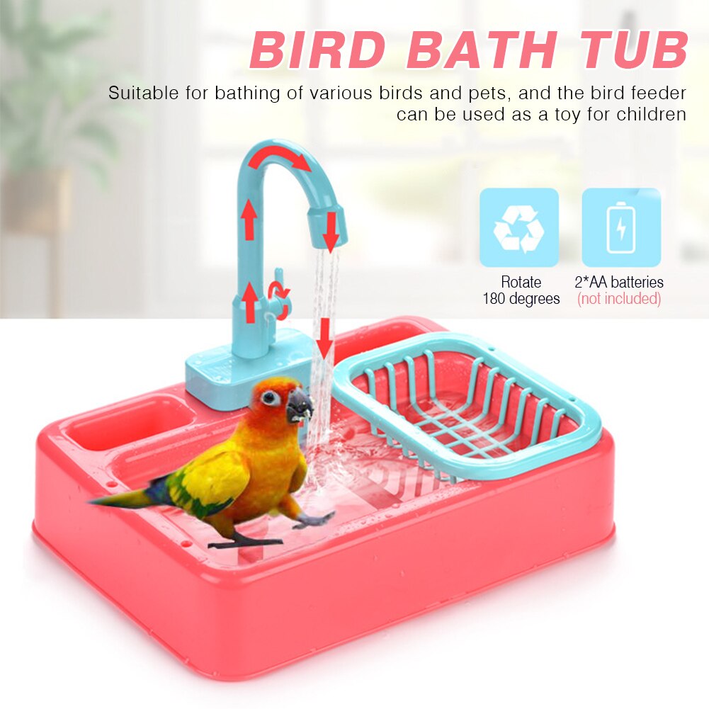 Automatic Bird Bath Tub With Faucet Toy Feeder Mul... – Grandado