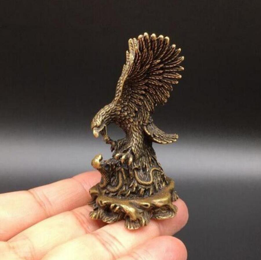 Copper Statue China exquisite brass Eagle and snak... – Grandado
