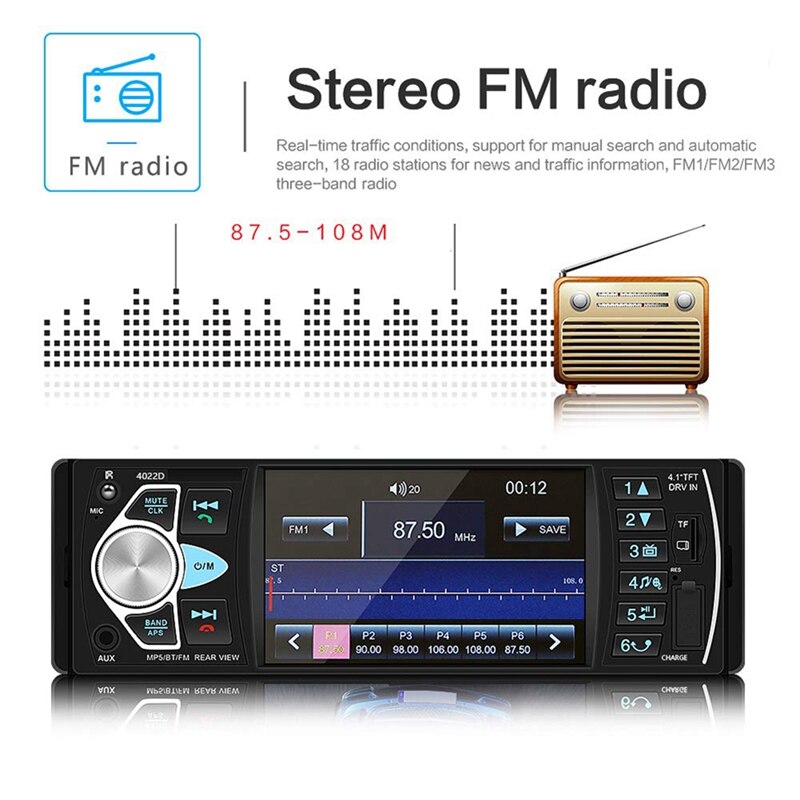 Single Din Car Stereo Radio 4.1Inch Screen Parking... – Vicedeal