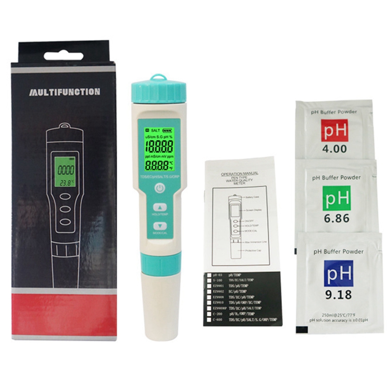 Zeven-In-een Water Pen Ph Meter/Tds/Ec/Zoutgehalte... – Grandado