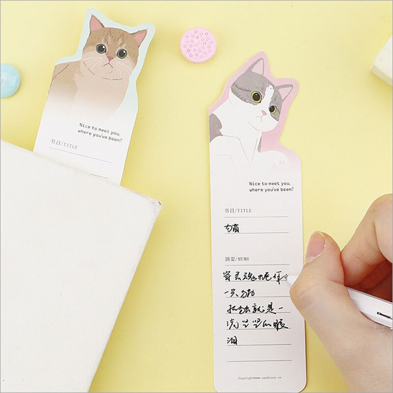 30pcs/box kawaii cat paper bookmark Korean cute bo... – Vicedeal