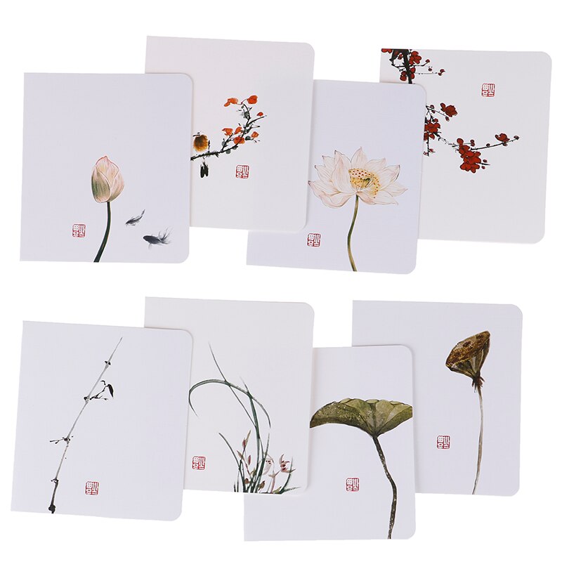 5pcs/pack Classical Chinese Greeting Card White Me... – Grandado