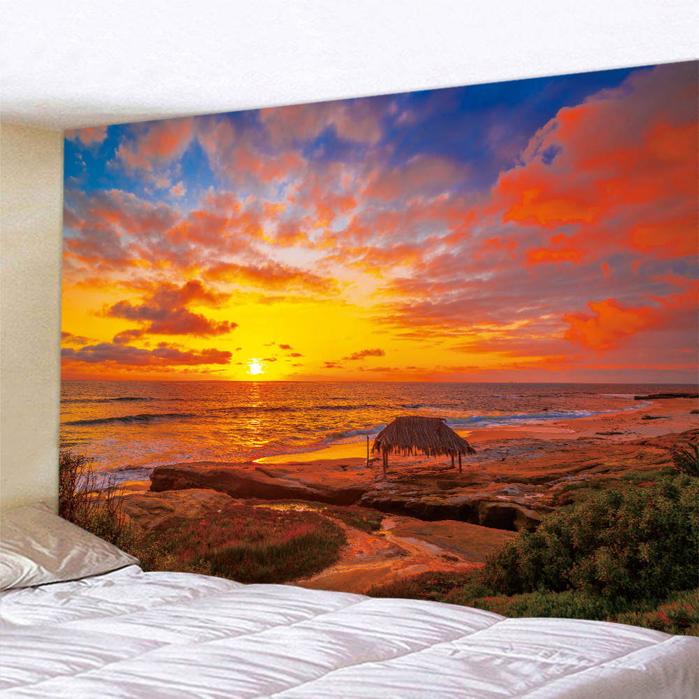Seaside Beach Sunset Psychedelic Scene Home Decor ... – Grandado