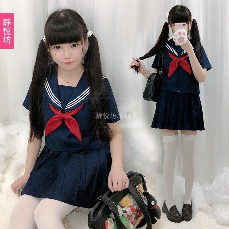 japanese Girls JK Uniform Two-Piece Suit Summer Sa... – Vicedeal
