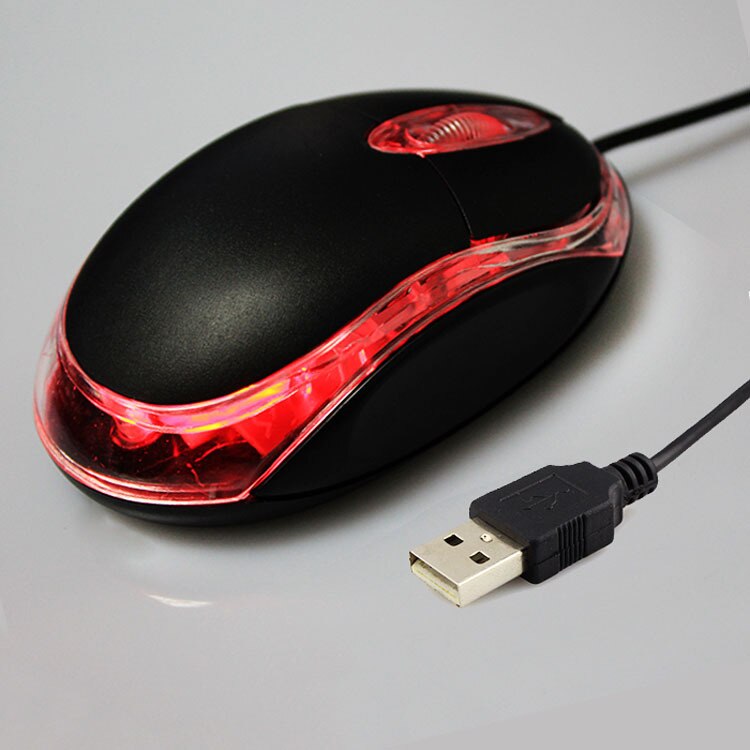 Black USB Wired Optical Light Scroll Wheel Mice Mo... – Grandado